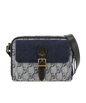 Emporio Armani Crossbody Bag In Monogram Cotton