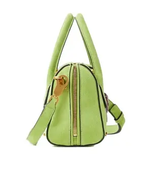 Versace Roomy Small Suede Boston Bag