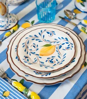 LES-OTTOMANS Ceramic Positano Lemons Plate
