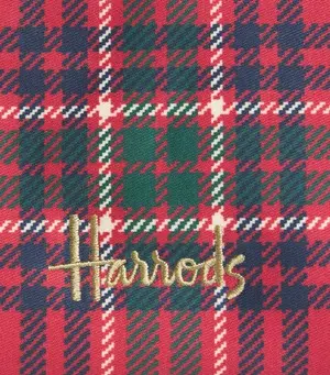 Harrods Medium Tartan Logo Pouch - Red