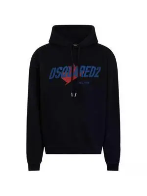 Dsquared2 Relaxed Fit Logo Hoodie - Black