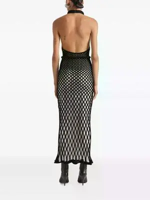 Givenchy Open-knit Halterneck Maxi Dress - Black