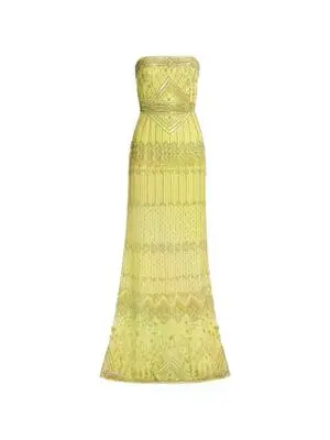 Elie Saab Bead-embroidered Strapless Evening Dress