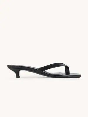 TOTEME Leather Heeled Flip Flops