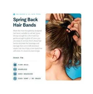 GIMME BEAUTY Spring Back Hair Bands No-snag Elastic Ponytail Holders For Medium Hair