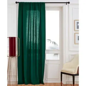 Solino Home Linen Curtain With Light Filtering Rod Pocket For Living Room - Rainforest