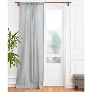Solino Home Linen Curtain With Light Filtering Rod Pocket For Living Room - Soft Grey