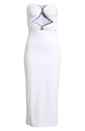 Torn By Ronny Kobo Sandrine Strapless Cutout Detail Dress - Ivory