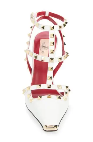 Valentino Garavani Rockstud Ankle Strap Pump - White