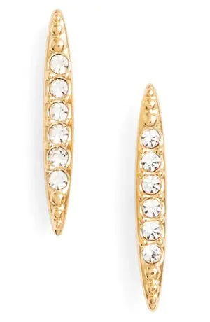 Nadri Pavé Spear Stud Earrings - Gold
