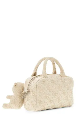 Guess Terry Cloth Crossbody Bag With Teddy Bear Charm