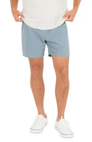 Hurley Volley Solid Cotton Drawstring Shorts - Worker Blue
