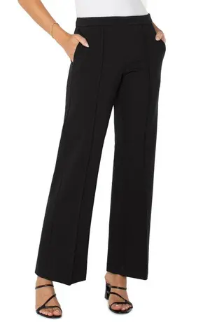 LIVERPOOL Kayla Wide Leg Pull-on Trousers - Black