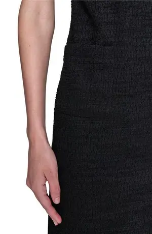 Karl Lagerfeld Paris Embellished Tweed Knit Sheath Dress - Black