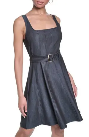 Karl Lagerfeld Paris Sleeveless Denim Fit & Flare Dress