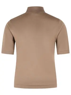 COURREGES Merino Wool Ribbed Turtleneck Sweater - Brown