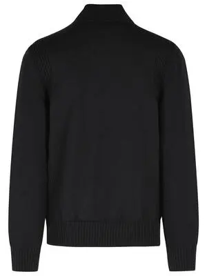 Moncler Virgin Wool Cardigan - Black