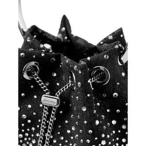 JIMMY CHOO Crystal Embellished Drawstring Tote Bag