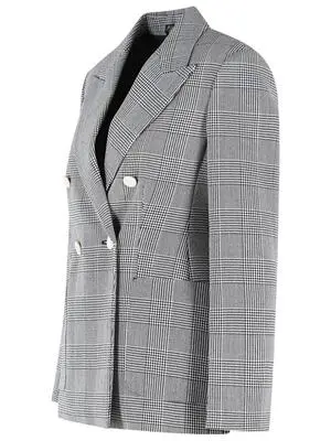 Max Mara Accordion Blazer In Virgin Wool - Blue