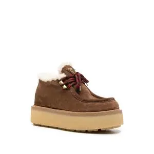 Prada Shoes With Tie Fastening And Shearling Trim