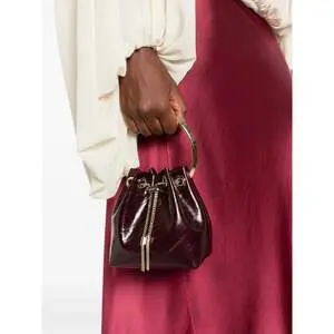 JIMMY CHOO Drawstring Mini Bag With Gold-tone Hardware - Red