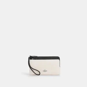 COACH OUTLET Double Zip Wallet - Silver/chalk Black Multi
