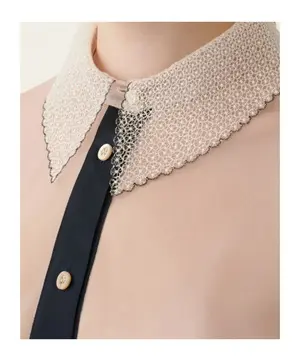 Fabiana Filippi Sheer Tulle Shirt With Lace Collar
