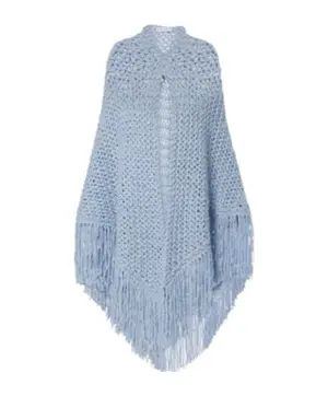 Gabriela Hearst Lauren Fringed Cashmere Shawl - Blue