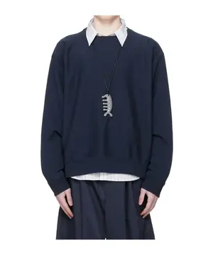 HED MAYNER Long-sleeved Crew Neck Sweatshirt - Blue