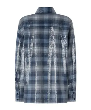 Pinko Overshirt With Check Pattern And Sequins