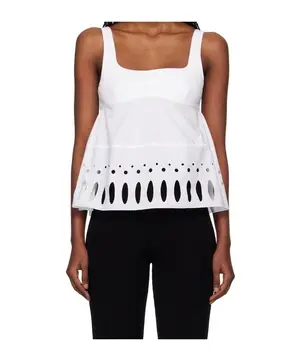 Rabanne Square Neck Top - White