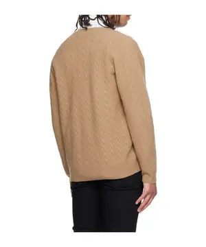 TOM FORD Cable Knit Wool Long-sleeved V-neck Sweater