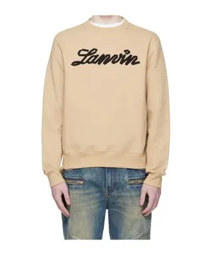 LANVIN Long-sleeved Crew Neck Sweatshirt - Sand-colored
