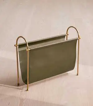 SOHO HOME Leather Meard Magazine Rack
