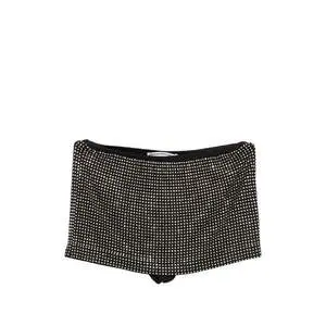 Alexander Wang Crystal Embellished Mini Shorts - Black