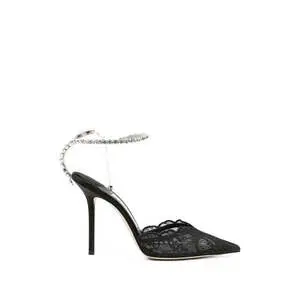 JIMMY CHOO Floral Lace Crystal-embellished Stiletto Heel