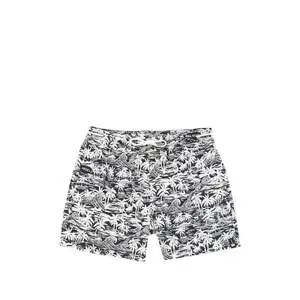 Palm Angels And White Palm Tree Print Beachwear Swim Shorts - Black