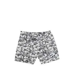 Palm Angels And White Palm Tree Print Beachwear Swim Shorts - Black