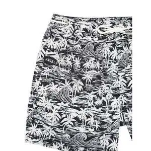 Palm Angels And White Palm Tree Print Beachwear Swim Shorts - Black