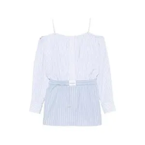 Alexander Wang Off-the-shoulder Stripe Dress - Blue