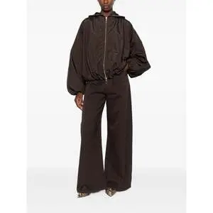 Sportmax Oversized Hooded Jacket - Brown