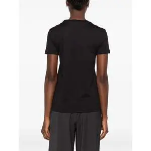 Max Mara Cotton Crewneck T-shirt With Logo Patch Pocket