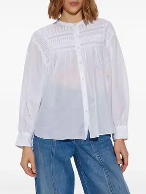 Isabel Marant Étoile White Pleated Cotton Shirt