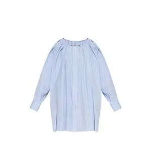 Alexander Wang Cotton Stripe Off-shoulder Day Dress - Blue