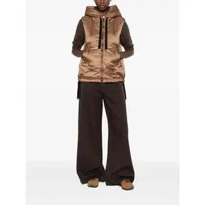 Max Mara Sleeveless Padded Jacket With Drawstring Hood - Brown