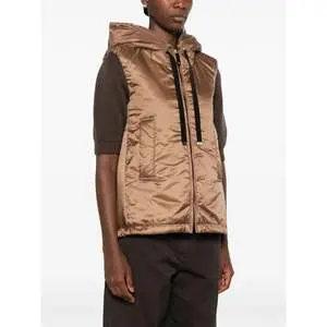 Max Mara Sleeveless Padded Jacket With Drawstring Hood - Brown