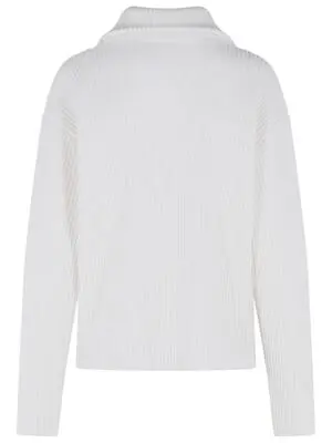 COURREGES Merino Wool Quarter Zip Sweater - White