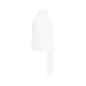 Max Mara Sleeveless Silk Blouse With Tie Detail - White