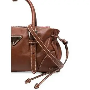 Prada Calf Leather Tote Bag - Brown