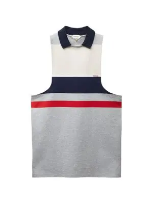 Versace Color-blocked Striped Cotton-jersey Polo Tank Mini Dress - Multicolor